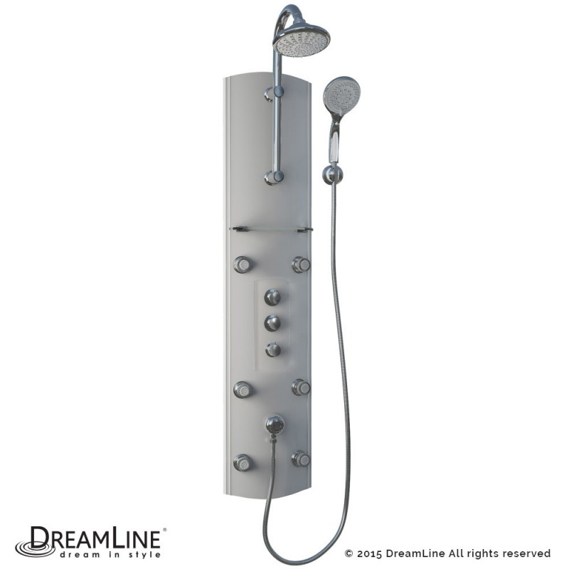 DreamLine Hydrotherapy Shower Panel with Glass Shelf - Homedepot