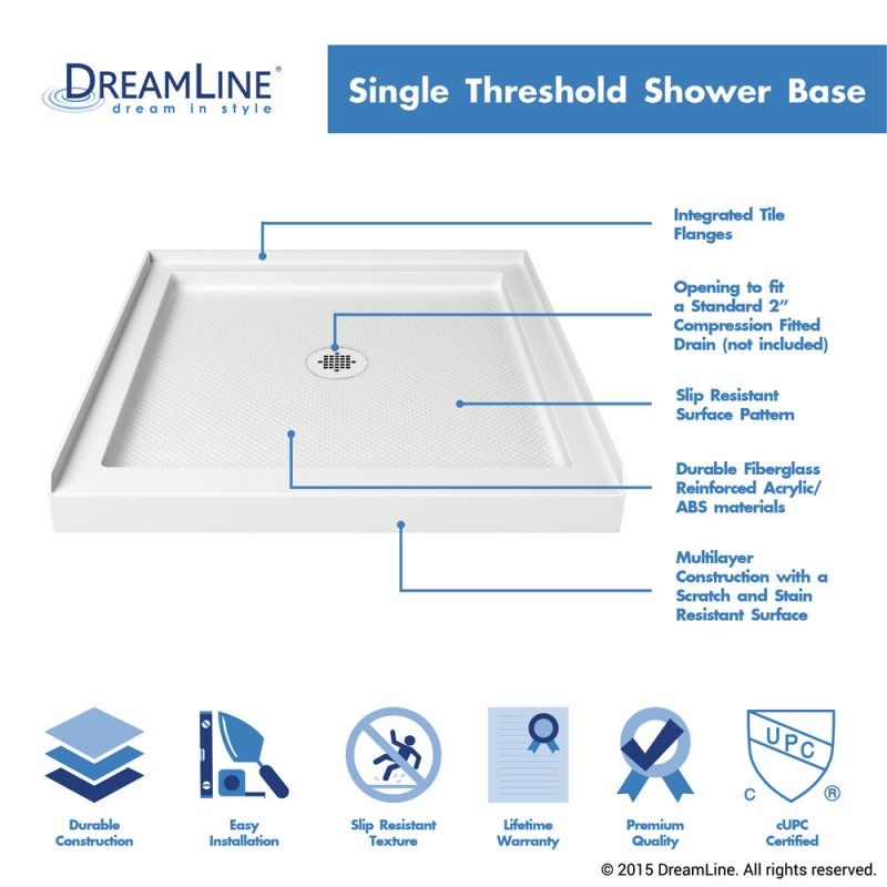 SlimLine Single Threshold Shower Base - Homedepot